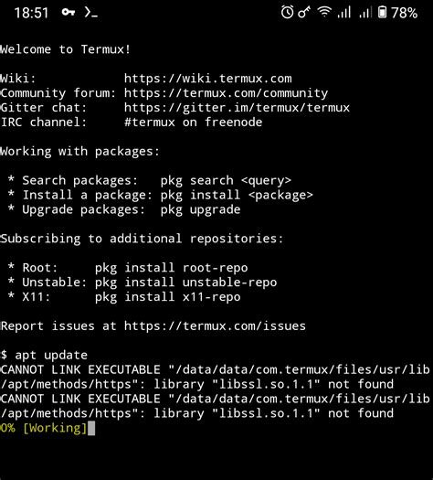 Cant Install Or Update Using Pkg Or Apt Rtermux