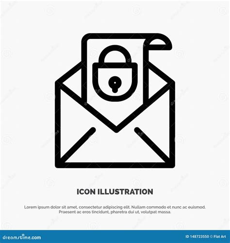 Mail Email Message Security Line Icon Vector Stock Vector Illustration Of Computer