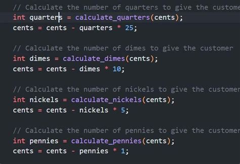 in pset 1 cash how does each function not draw from the initial cents input r cs50