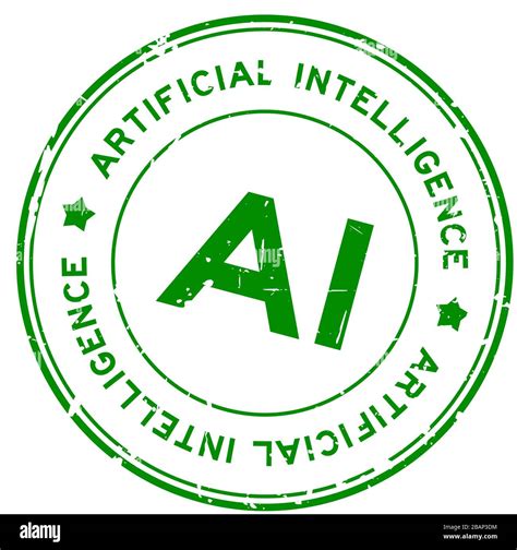 Grunge Green Ai Abbreviation Of Artificial Intelligence Word Round Rubber Seal Stamp On White