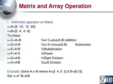 Ppt Matlab Vectors And Matrices Powerpoint Presentation Free Download Id4061872