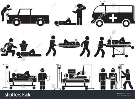 Assisting Injured Icon Set Stock Vector Royalty Free 224701879