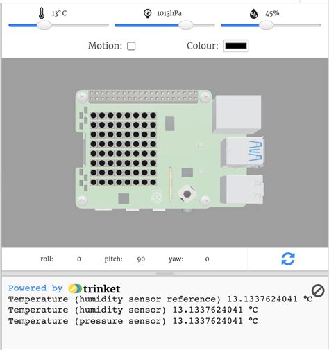 raspberry pi sensors sense hat temperature pressure and humidity