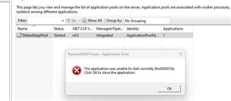 The Application Was Unable To Start Correctly Oxc000007b Click Ok To Close The Application