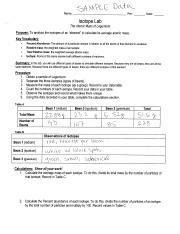 Isotope Lab With Sample Data Pdf Course Hero