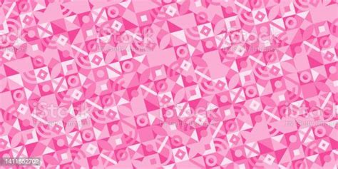 그리드에 기하학적 패턴이 있는 수평 배너입니다 트렌디 한 분홍빛이 도는 바우 하우스 패턴 배경 벡터 일러스트 레이 션 Eps 10 개념에 대한 스톡 벡터 아트 및 기타