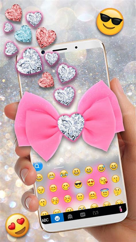 Pink Silver Luxury Bow Keyboard Theme Apk For Android Download