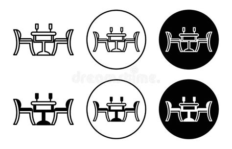 Dining Table Vector Icon Mark Set Symbol For Web Application Stock