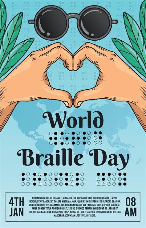 World Braille Day Poster 14568464 Vector Art At Vecteezy