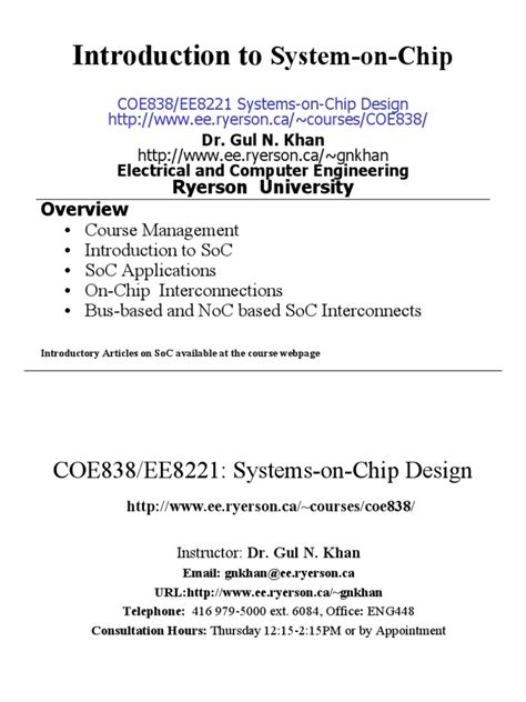 Introduction To System On Chip Pdf System On A Chip Multi Core
