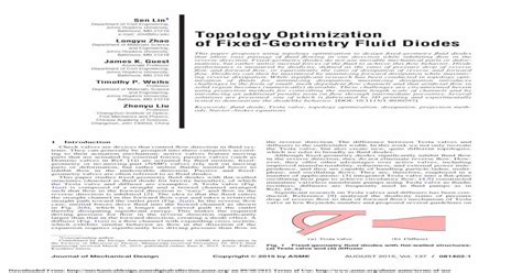 Pdf Topology Optimization Of Fixed Geometry Fluid Diodes Dokumentips
