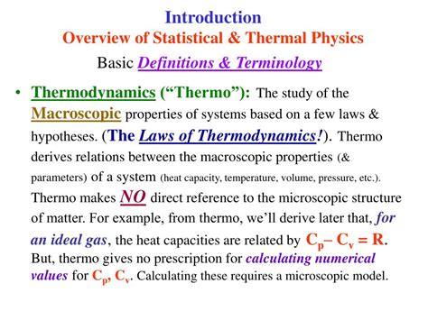 PPT Introduction Overview Of Statistical Thermal Physics PowerPoint Presentation ID