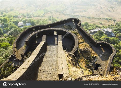 Lower Ramparts Of Lohagad Fort Pune District Maharashtra India