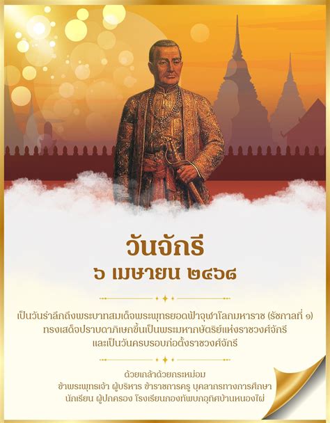 โรงเรียนกองทัพบกอุทิศบ้านหนองไผ่ ๖ เมษายน ๒๕๖๘ วันจักรี เป็นวันรำลึกถึงพระบาทสมเด็จพระพุทธยอด