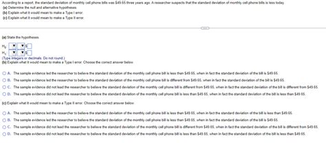 Solved A Determine The Null And Alternative Hypotheses