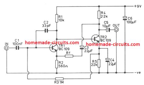 Transistor Preamplifier Circuit Diagram