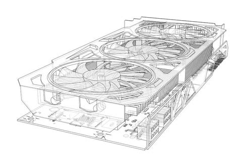 Gpu Card Outline Vector Stock Vector Illustration Of Digital 148109985