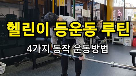 등운동 루틴 헬린이를 위한 4가지 동작 운동방법 Youtube