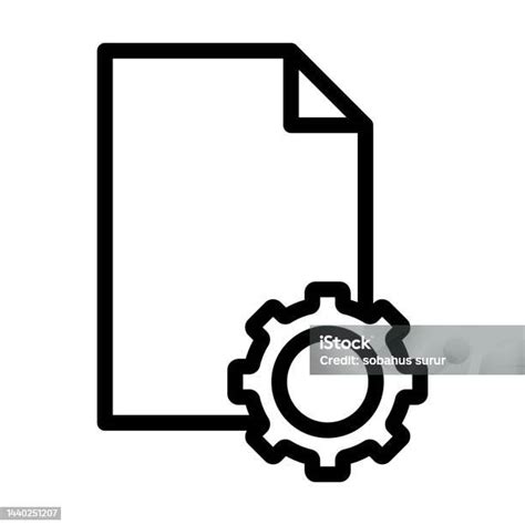 기어가 있는 종이 라인 아이콘 그림입니다 개발 중인 문서에 적합합니다 문서 파일과 관련된 아이콘입니다 간단한 벡터 디자인 편집 가능 32 X 32에서 완벽한 픽셀 개념에