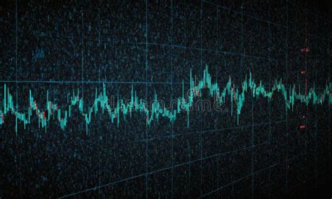 Close Up View Digital Graph Displays Series Peaks And Valleys With