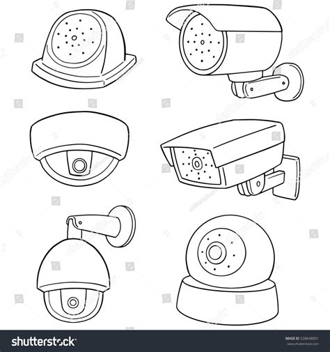 Vector Set Security Camera Stock Vector Royalty Free 528648091 Shutterstock