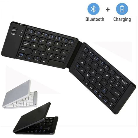 Bow Mini Wireless Bluetooth Keyboard Rechargeable Foldable Keyboard Usb Folding Bluetooth