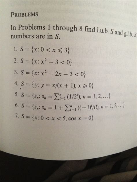 Solved For Number 5 Find The Least Upper Bound And Greatest