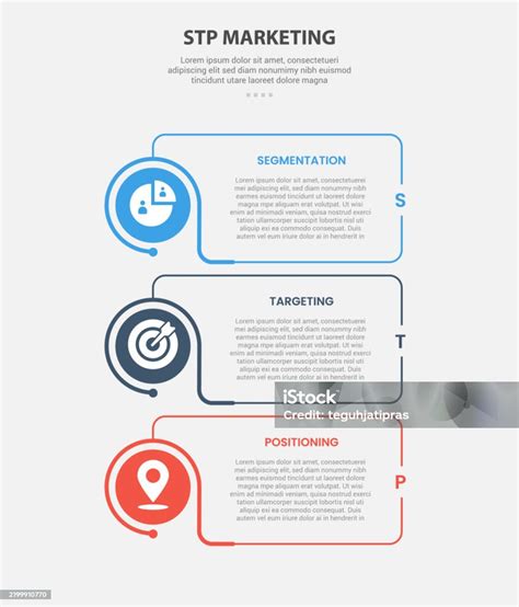 슬라이드 프리젠테이션을 위한 수직 스택 레이아웃에 원형 가장자리가 있는 크리에이티브 상자가 있는 3점 템플릿이 있는 Stp 마케팅 인포그래픽 개요 스타일 가장자리에 대한