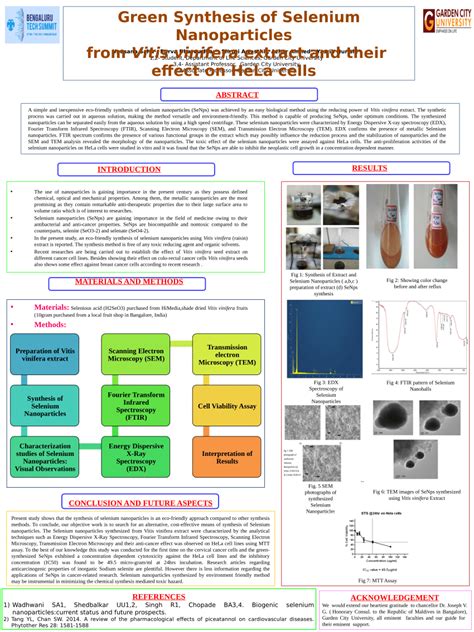 Pdf Green Synthesis Of Selenium Nanoparticles From Vitis Vinifera