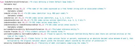 Object Required In Cdm To Capture Index Names Required For Regulatory