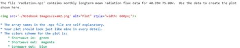 solved the file radiation npz contains monthly longterm
