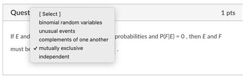 Solved Question Pts If E And F Are Two Events With Chegg Com