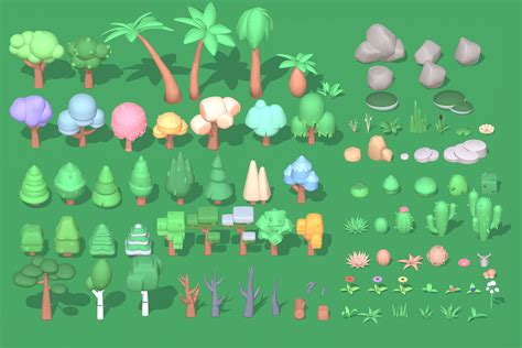 Hyper Casual Trees And Plants 3d Trees Unity Asset Store