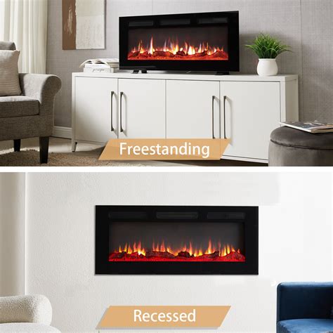 40 In Freestanding And Wall Mounted Electric Fireplace Remote Contro