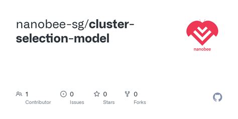 Github Nanobee Sg Cluster Selection Model