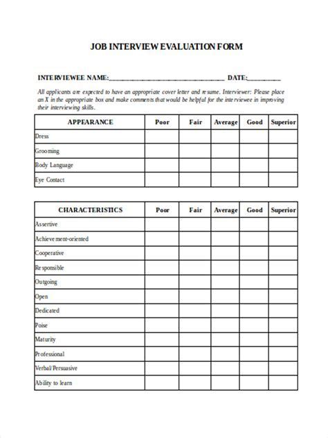 Job Candidate Interview Form Template At Templatecom In 2024 Best