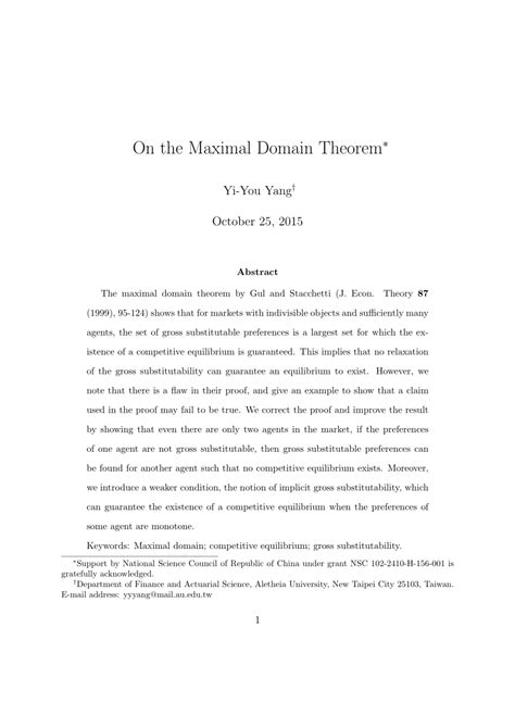 PDF On The Maximal Domain Theorem