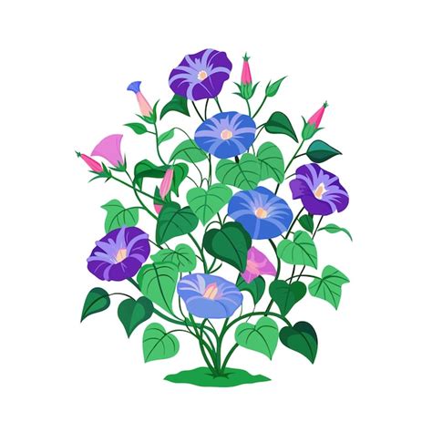 Premium Vector Beautiful Flowers Tree And Bush Flat Style Vector