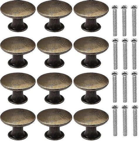 12 Pomos De Bronce Para Cajones De Armarios De Cocina Redondos De