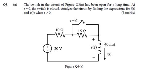 Solved Q A The Switch In The Circuit Of Figure Q A Has Chegg Com