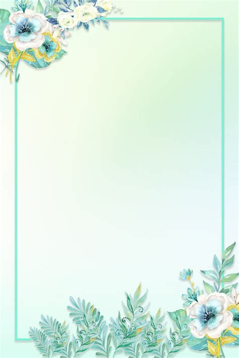 녹색 꽃 패턴 신선한 배경 단순한 틀 포스터 배경 일러스트 및 사진 무료 다운로드 Pngtree