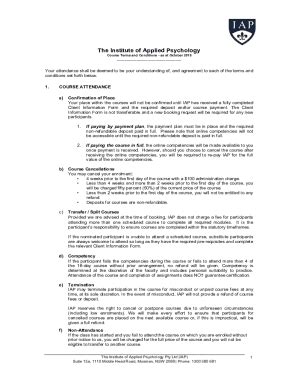Fillable Online IAP Course Terms And Conditions V 1 4 02 10 18 Docx Fax Email Print PdfFiller