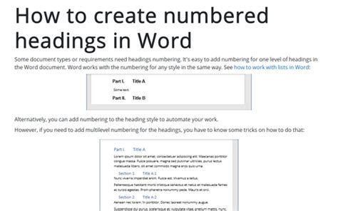 Customizing Numbered Lists Microsoft Word 2016