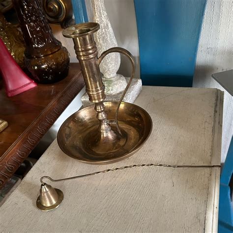 Vintage Accents Vintage Solid Brass Candleholder Snuffer Poshmark