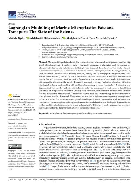 Lagrangianmodelingofmarinemicroplasticsfatea Pdf Pollution Environment
