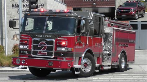 Menlo Park Fire Protection Dist Battalion 101 And Engine 2 Responding