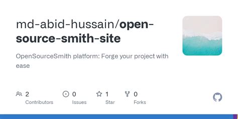 Github Md Abid Hussainopen Source Smith Site