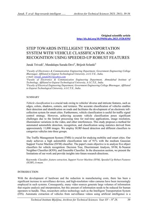 Step Towards Intelligent Transportation System With Vehicle