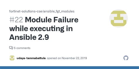 Module Failure While Executing In Ansible Issue Fortinet Solutions Cse Ansible Fgt