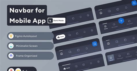 Navbar Mobile Ui Kit Dark Ux And Ui Kits Ft App And Mobile Envato